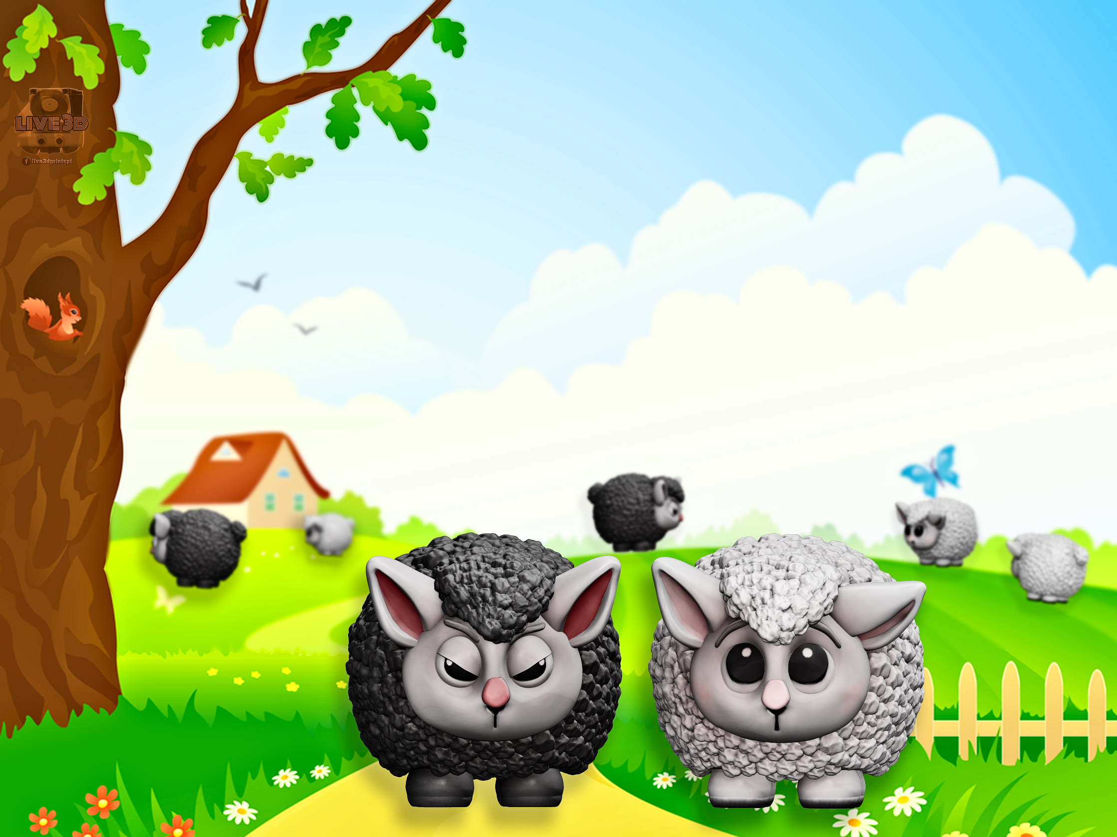 STL file 2 Cute Sheep for 3D printing 🐑・3D printing model to download・Cults