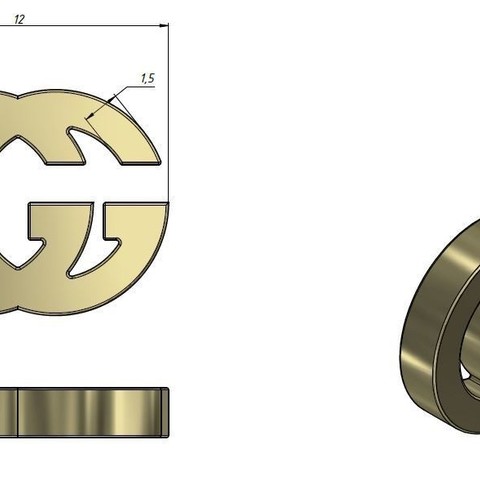 Download OBJ file Gucci logo • 3D printer object ・ Cults