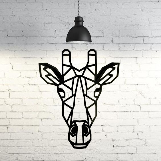 STL file Giraffe Face Wall Sculpture 2D・Model to download and 3D print ...