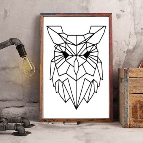 Download free STL Geometric Owl 2D ・ Cults