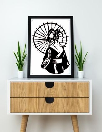 Free STL file Geisha wall sculpture 2D 🗿・3D printing design to download ...