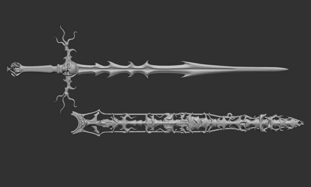 Free STL file Skull sword and scabbard・3D printer model to download・Cults