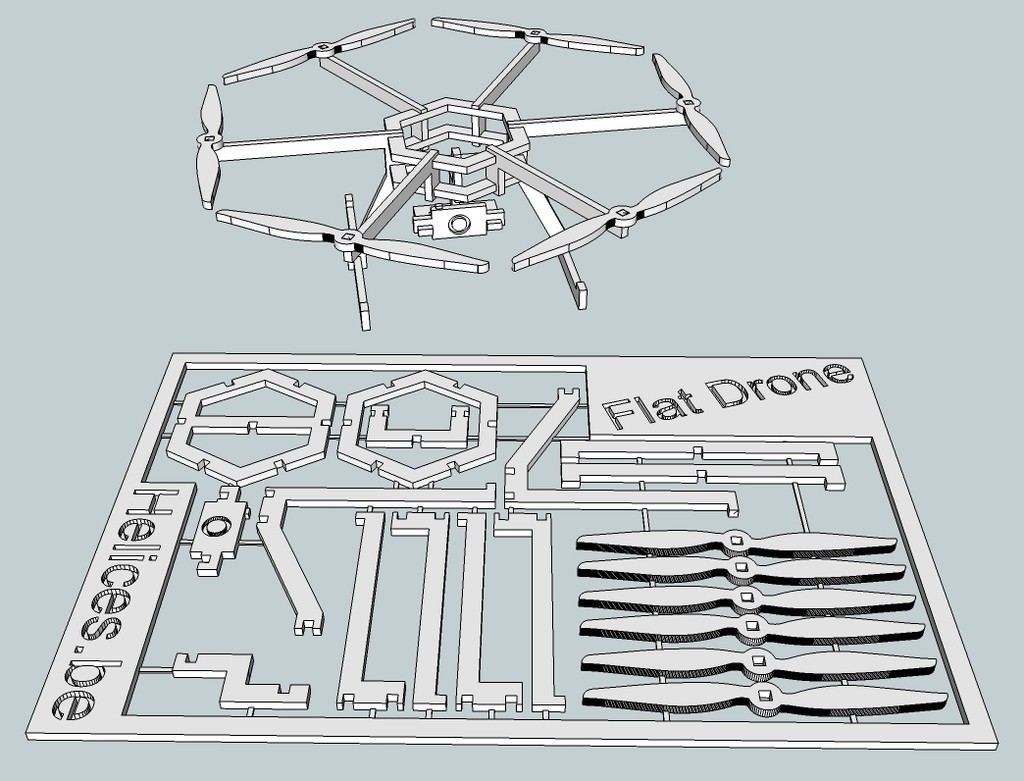 Free STL file Flat Drone・3D print object to download・Cults