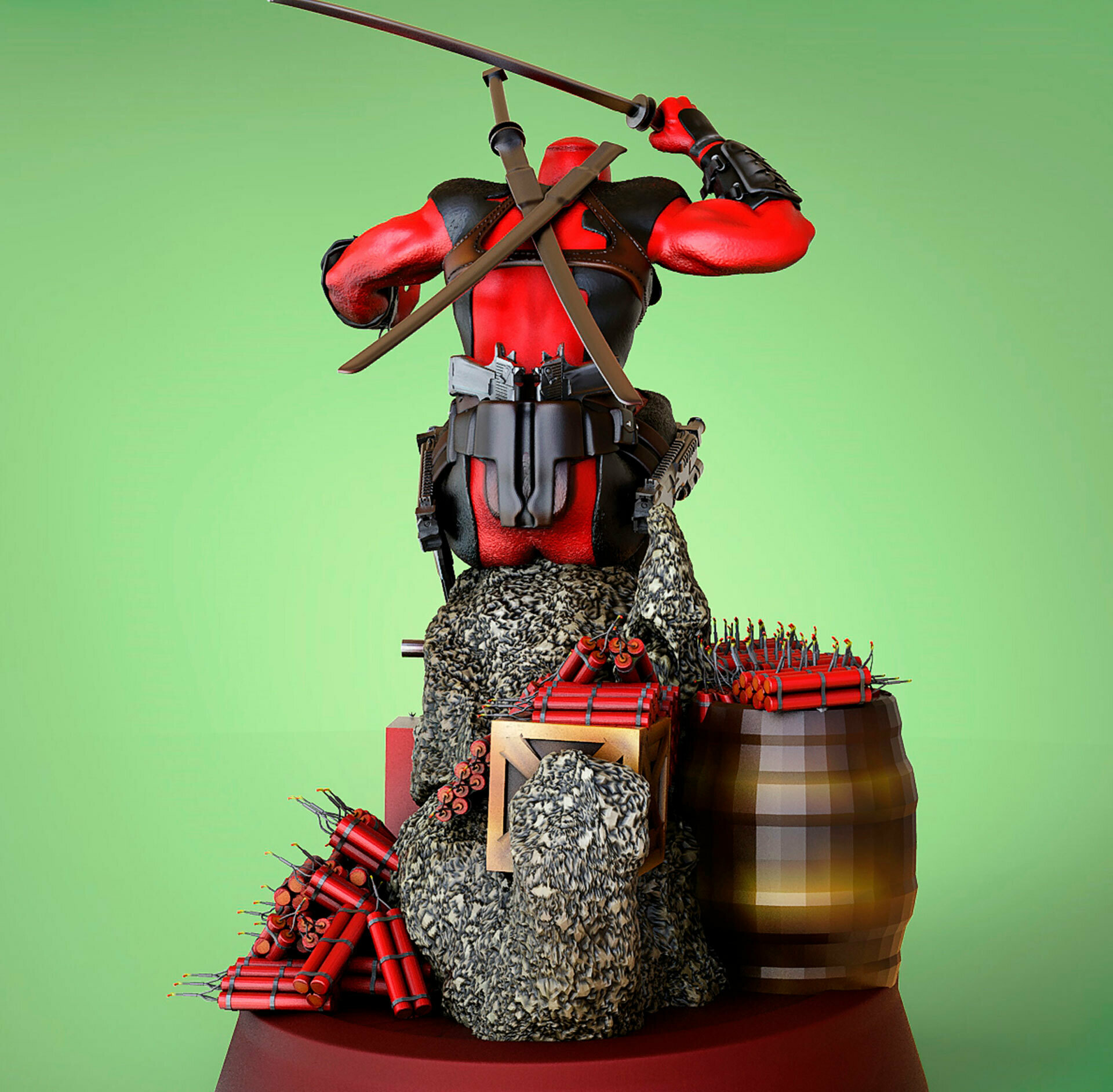 STL-Datei Deadpool Basis 👾・Design zum Herunterladen und 3D-Drucken・Cults