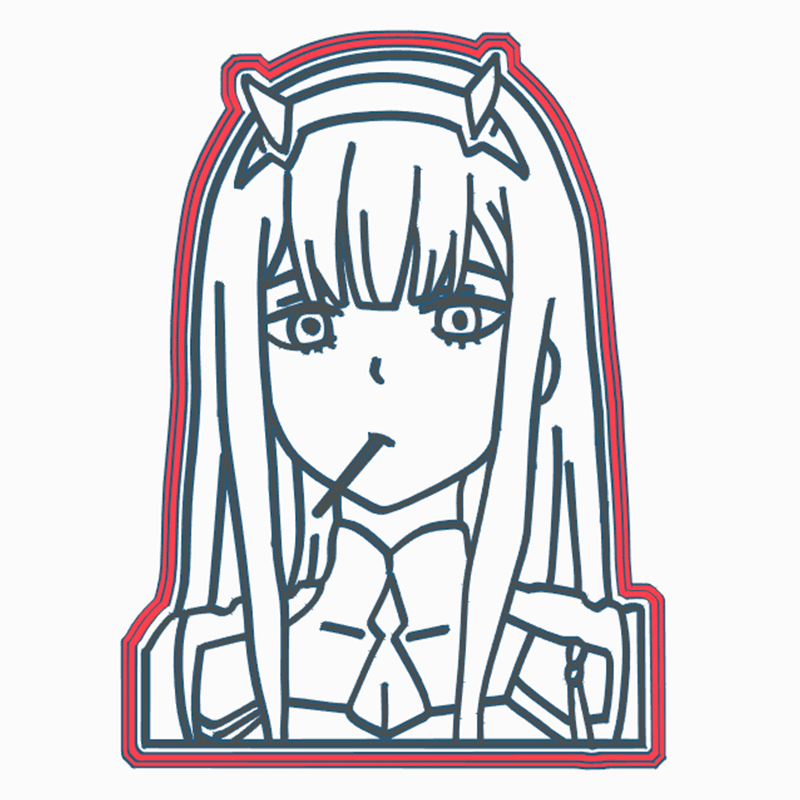 STL file ZERO TWO COOKIE CUTTER / DARLING IN THE FRANXX・Template to ...