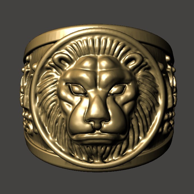 STL file lion ring・3D printing design to download・Cults