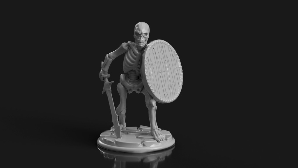 Free 3D file Skeleton with Longsword and Round Shield 💀・3D printer ...