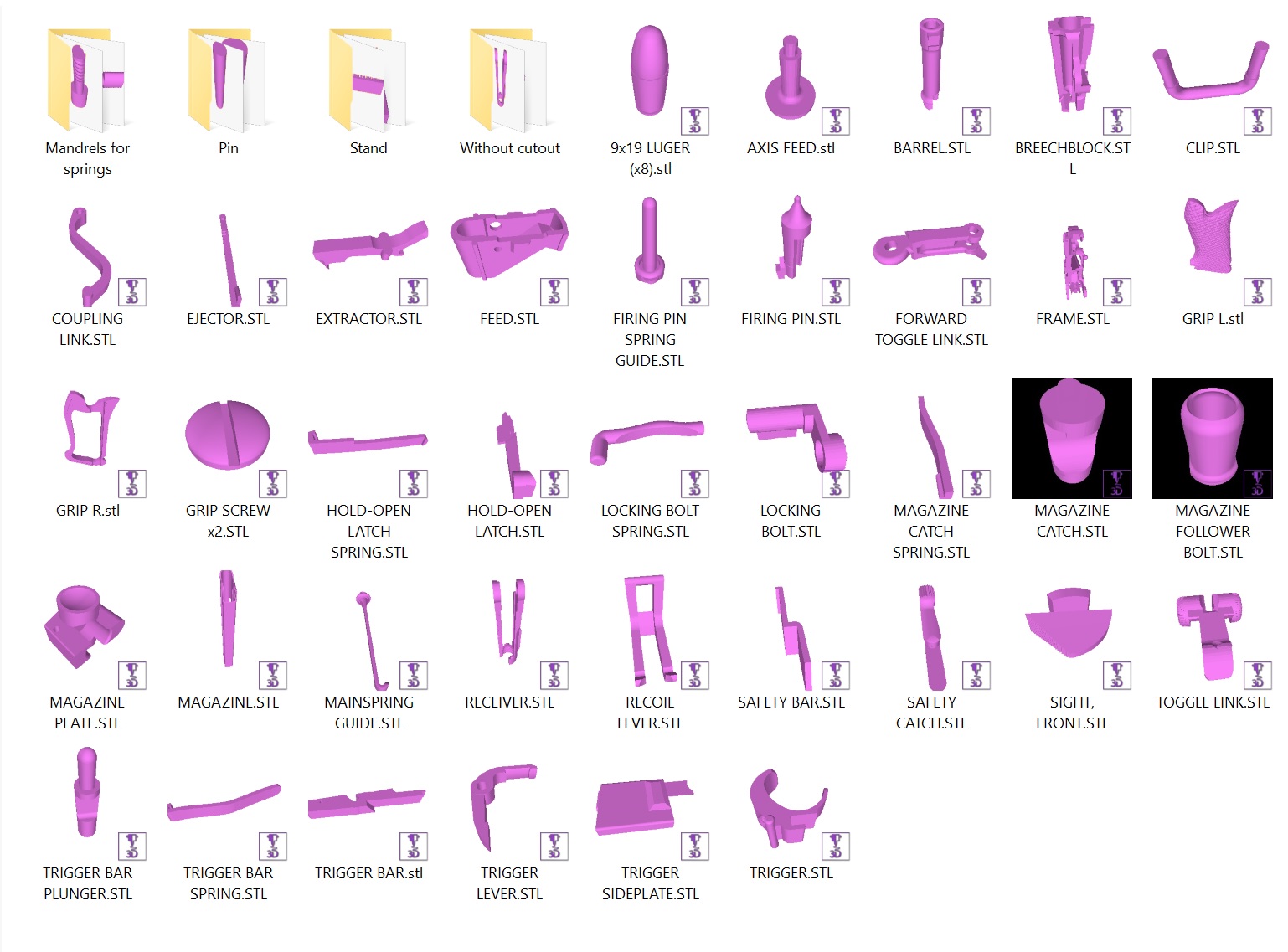 Archivo 3D Luger P08 "Parabellum".・Plan imprimible en 3D para descargar・Cults