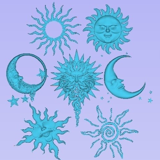 Download free STL file SUN AND MOON • Template to 3D print ・ Cults