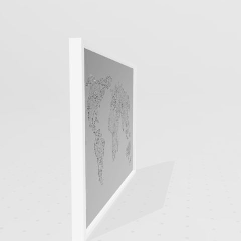 Download STL file 3D map of the world, handdrawn picture with frames ...