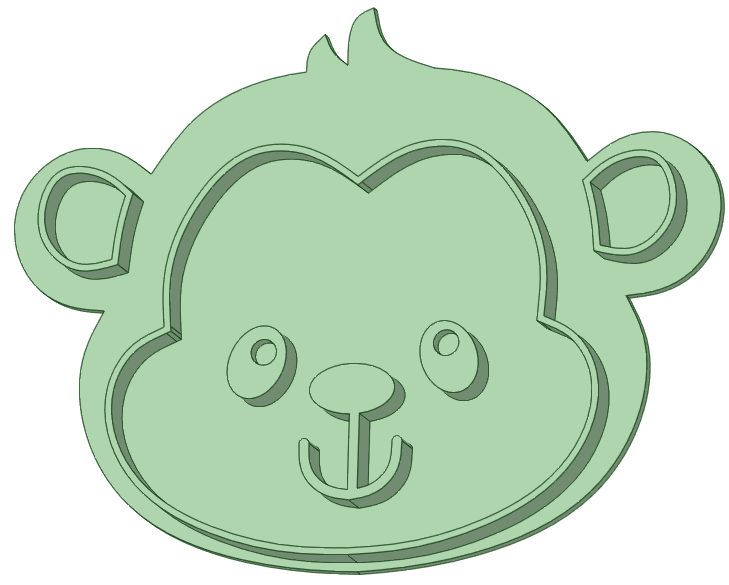 Fichier STL Emporte-pièce Selva Monkey avec contour et tampon 🐒・Design ...