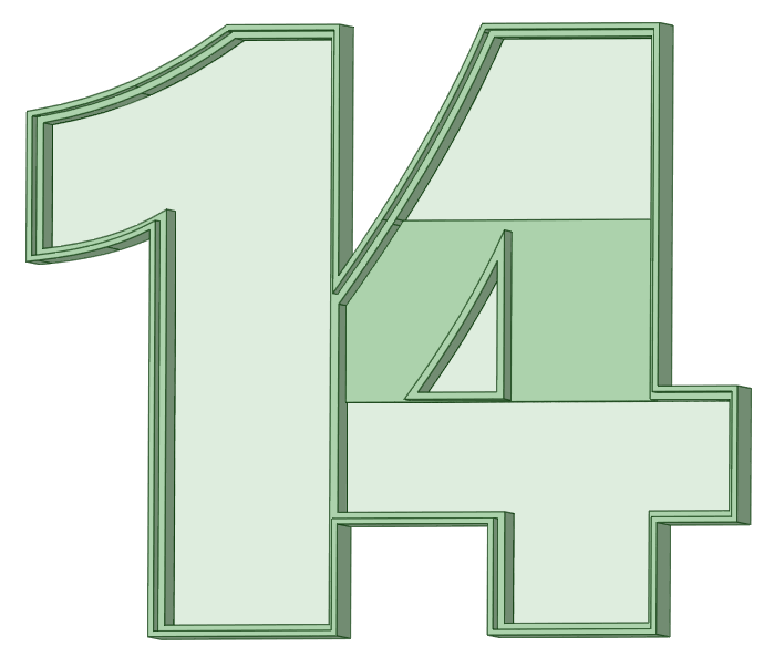 STL file Number 14 shared cookie cutter 🍪・3D printable model to ...