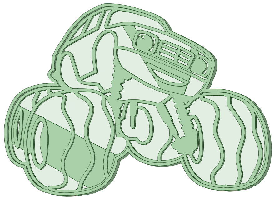 STL file Pickle Blaze and Monster truck cookie cutter・3D print object ...