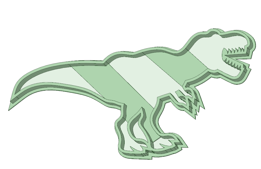 STL file T-Rex contour cookie cutter・3D printer model to download・Cults