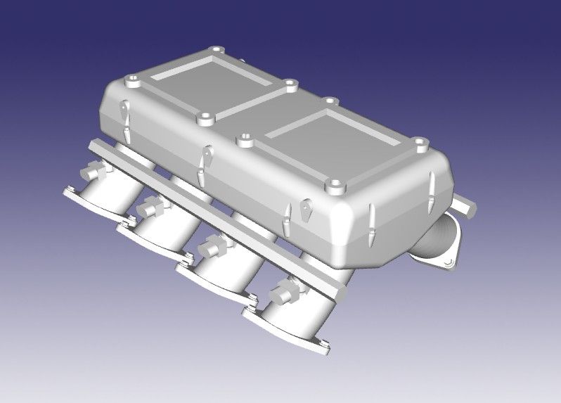 STL file LS3/LSX High rise dual 4bbl intake 1/12 scale・3D print design ...