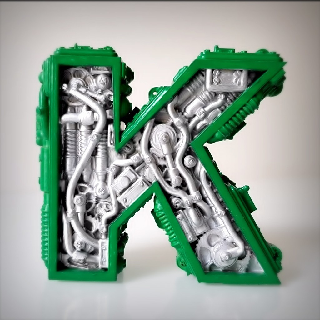 STL file Steampunk letter K・3D print object to download・Cults