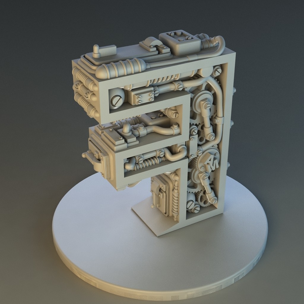 Download STL file Steampunk letter F • 3D printing model ・ Cults