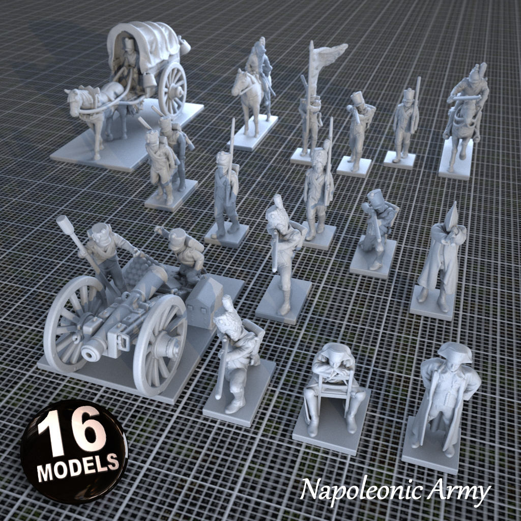 STL file Mini Napoleonic Soldiers Bundle Pack. 🎲・3D printable model to ...