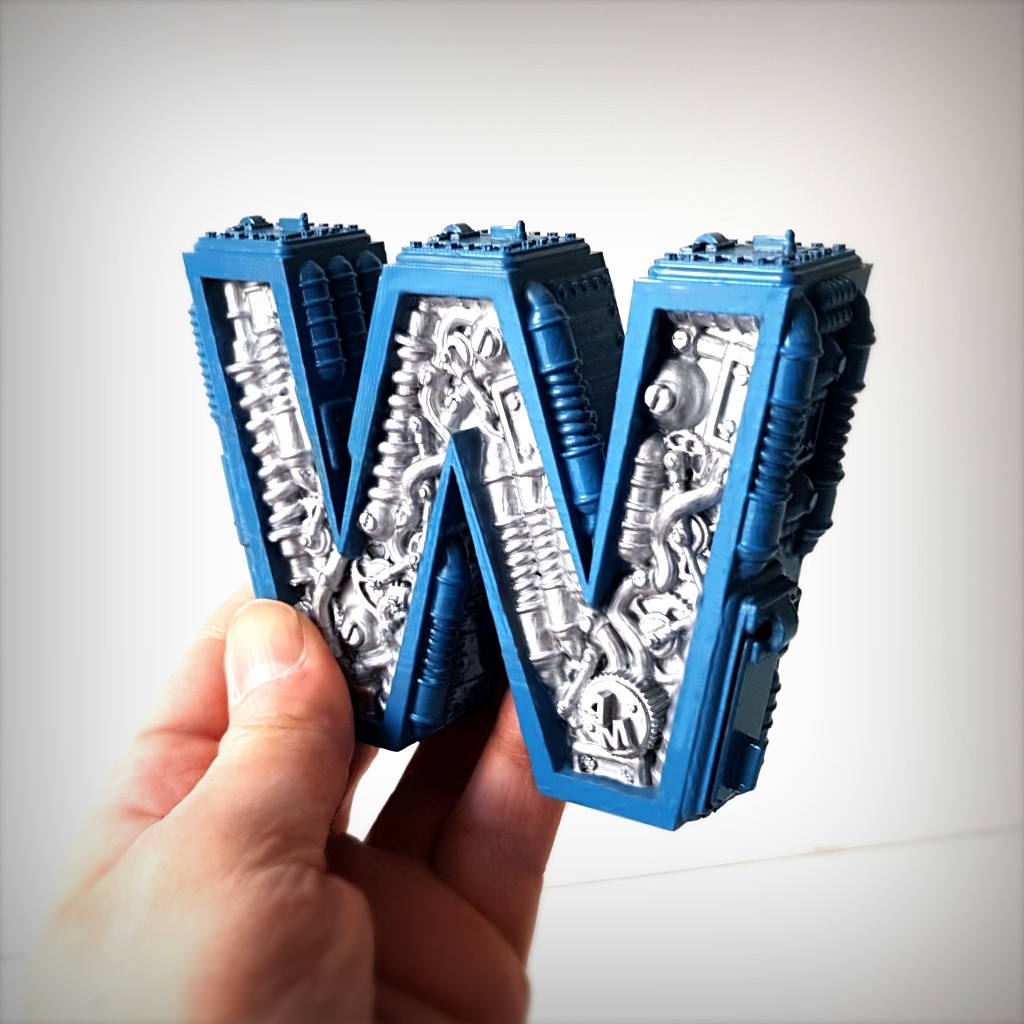 STL file STEAMPUNK LETTER W・3D printer model to download・Cults