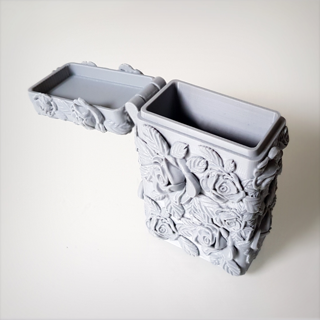 Файл STL Box with hinge, printed in one part, inspired by romantic ...