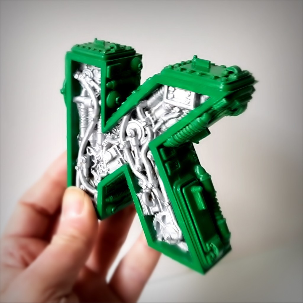 STL file Steampunk letter K・3D print object to download・Cults