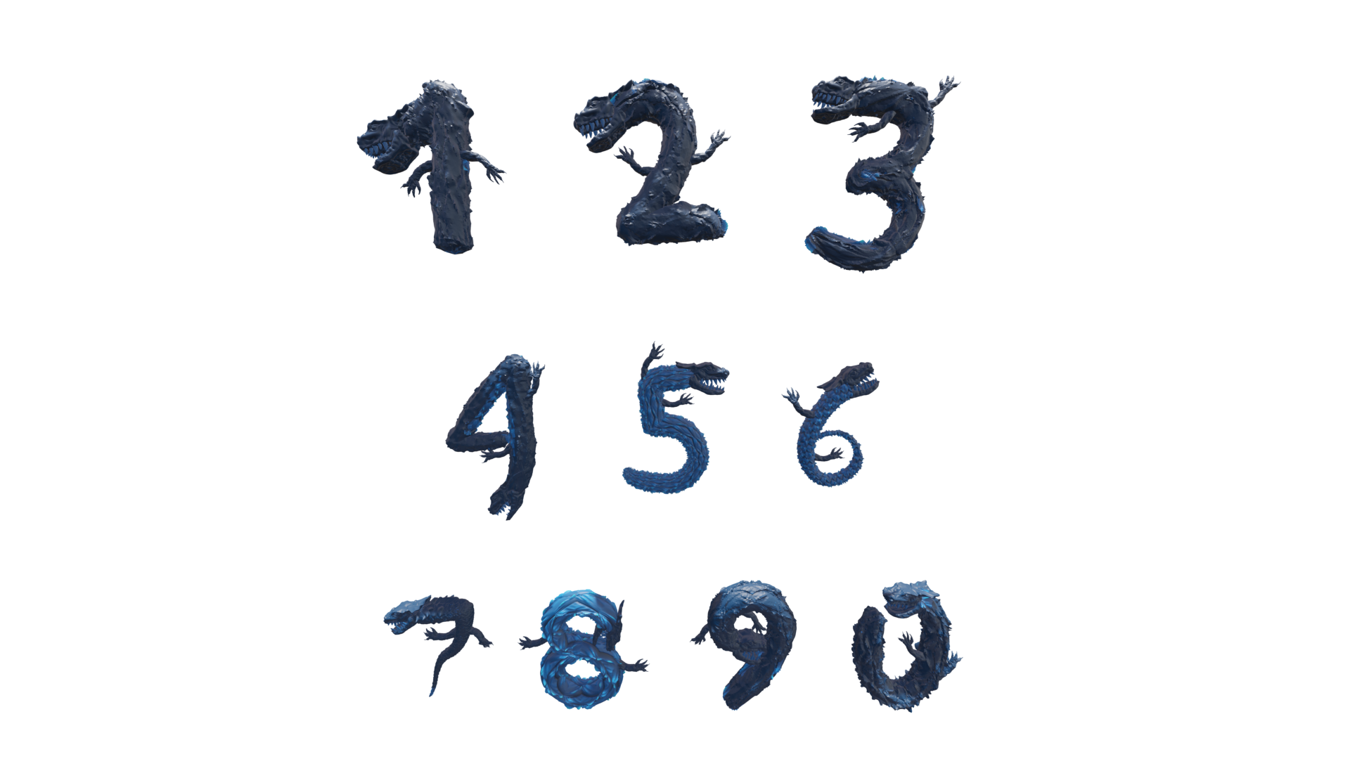 STL file Dragon Numbers Ornamental Decoration・3D printing template to ...