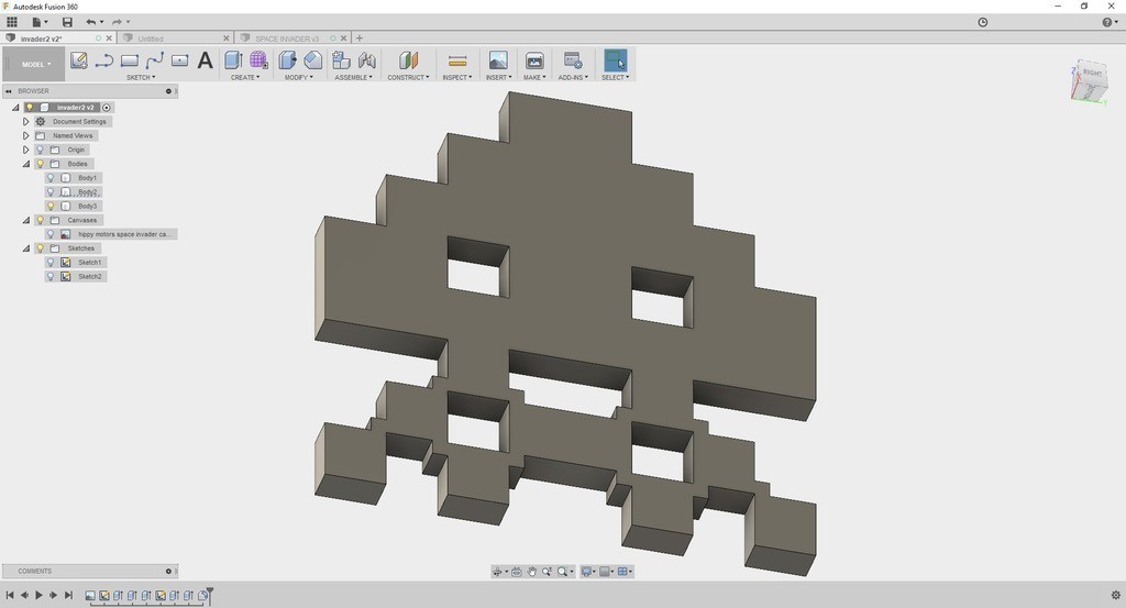 Free STL file space_invader3・Model to download and 3D print・Cults