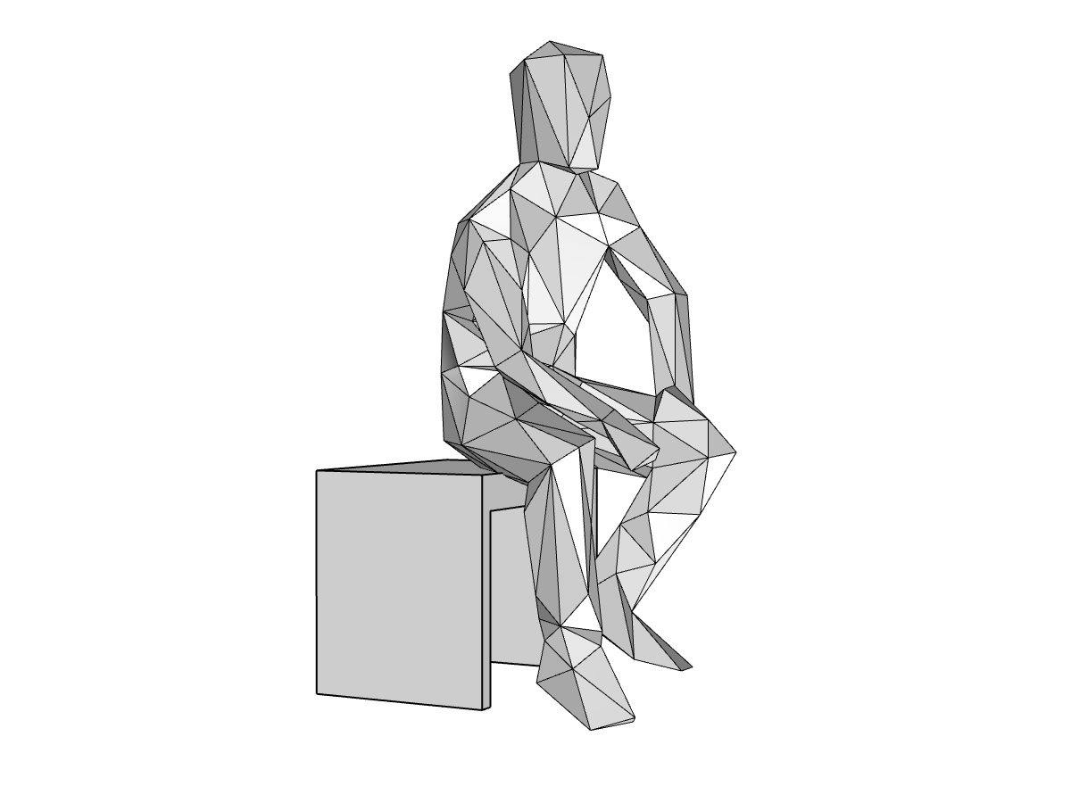 STL file Low poly Man Sitting・3D print design to download・Cults