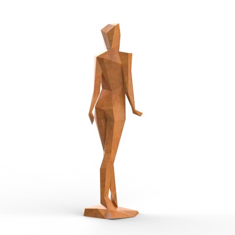 Download 3D printing files Low Poly Abstract Girl Figure ・ Cults