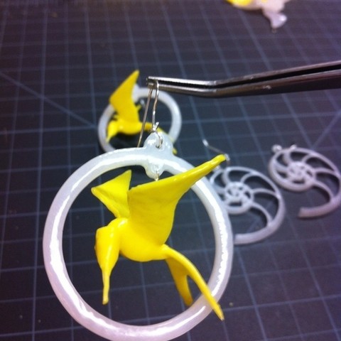 Download free STL file p Earring #3 Hunger Games Mockingjay • 3D ...