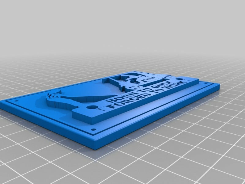Free STL file Born To Golf Plaque・3D print model to download・Cults