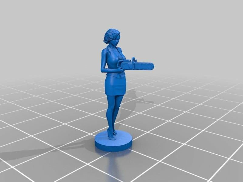 Free STL file Lady with a Chainsaw・3D printable model to download・Cults