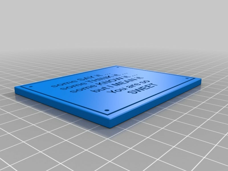 Free STL file Sweet Plaque・3D printer design to download・Cults