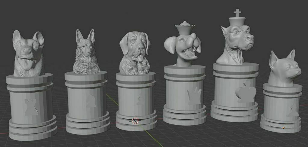 Free STL file Dogs Chess Set・3D printer model to download・Cults