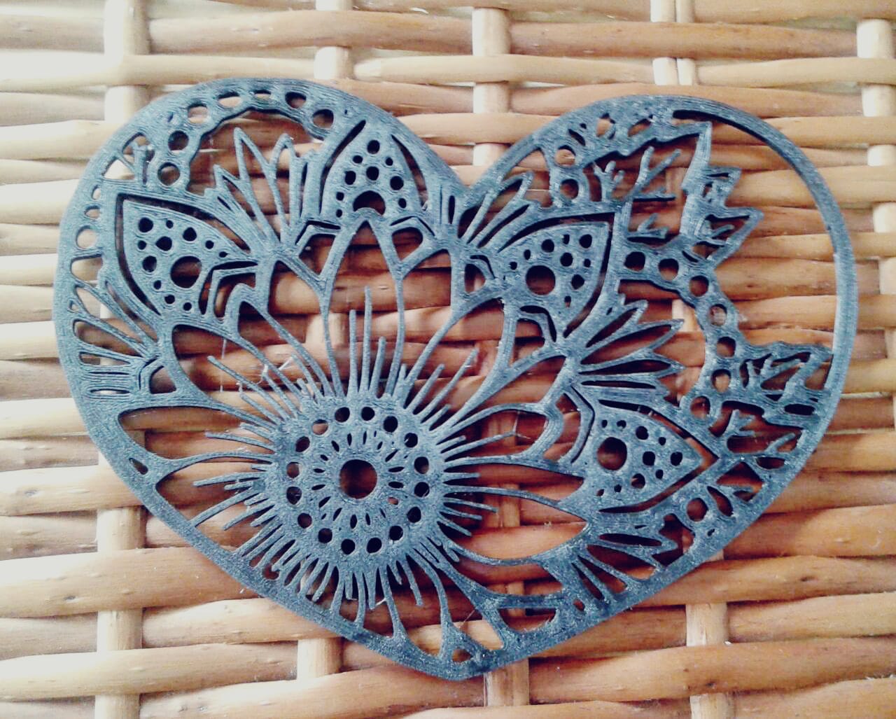 Download STL file Floral Heart 2D • 3D print template ・ Cults