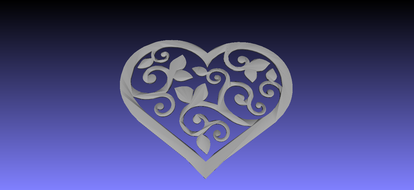 STL file FLORAL HEART 2 2D 💜・3D printing template to download・Cults