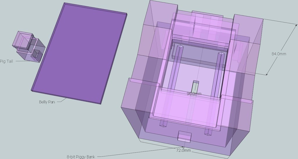 Free STL file 8-bit Piggy Bank・3D print design to download・Cults