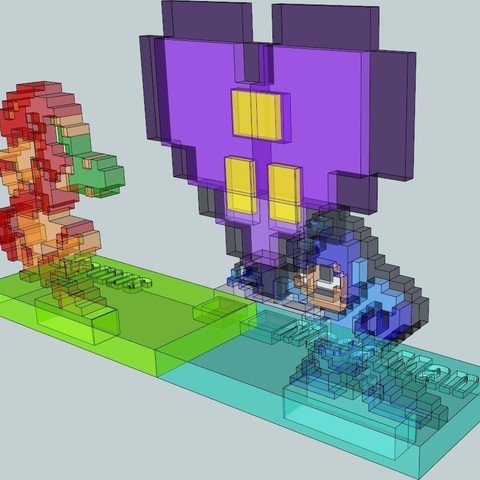 Download free STL file 8bit Lovers • 3D printing model ・ Cults