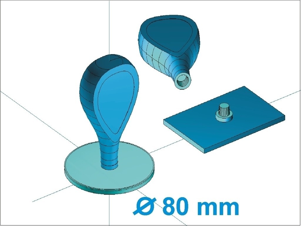 Free STL file polymer stamp handle / pluggable handle・3D printable ...