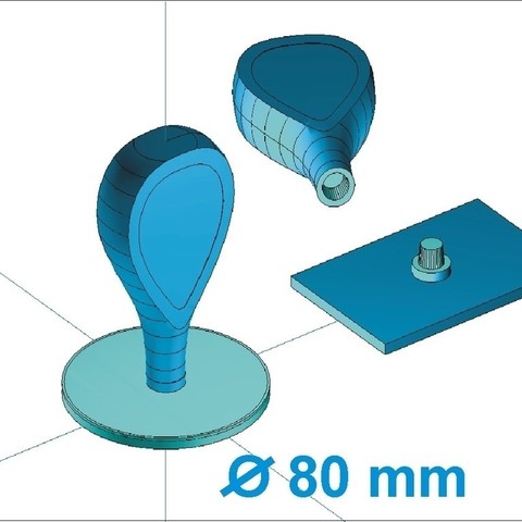 Download free STL file polymer stamp handle / pluggable handle • Object ...