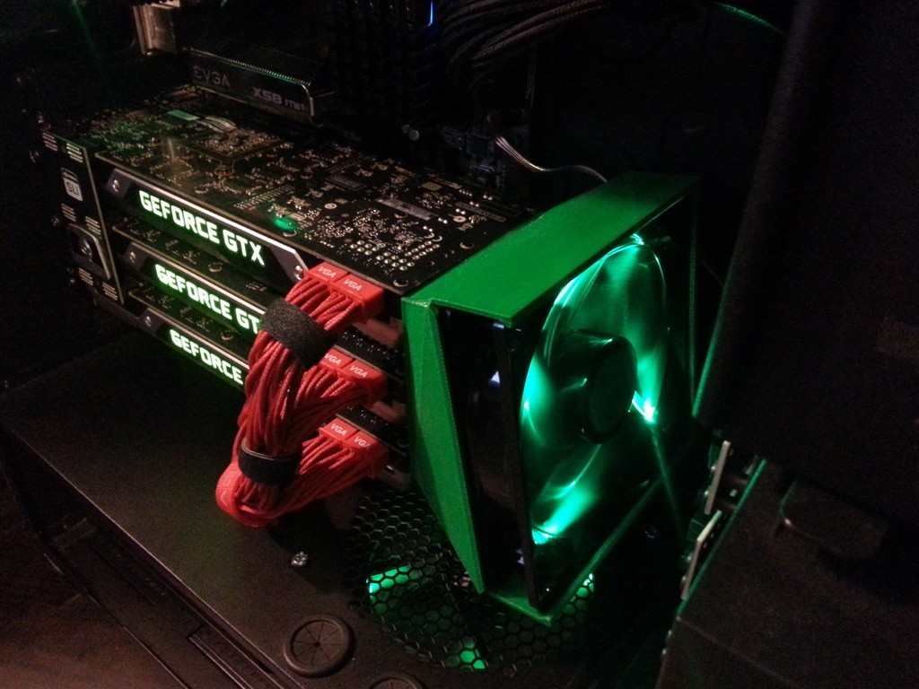 Download free STL file 120mm fan shroud for multi GPU setups • 3D ...