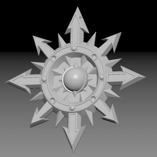 Download OBJ file Chaos Gods symbol pendant • 3D printing design ・ Cults