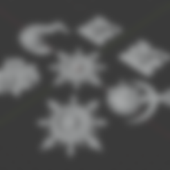 Download OBJ file Chaos Gods symbol pendant • 3D printing design ・ Cults