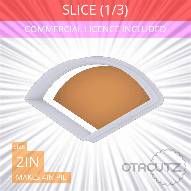 STL file Slice (1∕3) of Pie Cookie Cutter 2in / 5.1cm・3D printing ...