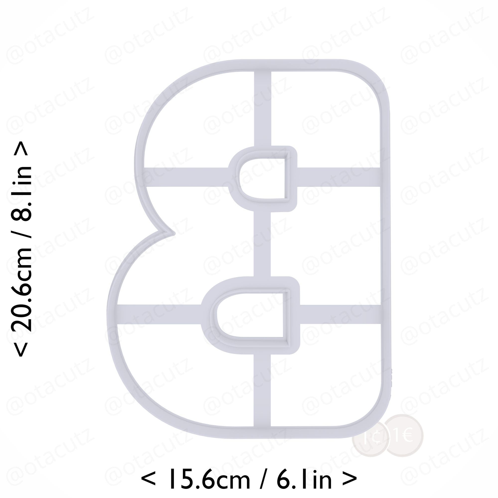 3D file Letter B Cookie Cutter 7.75in / 19.7cm・Design to download and ...