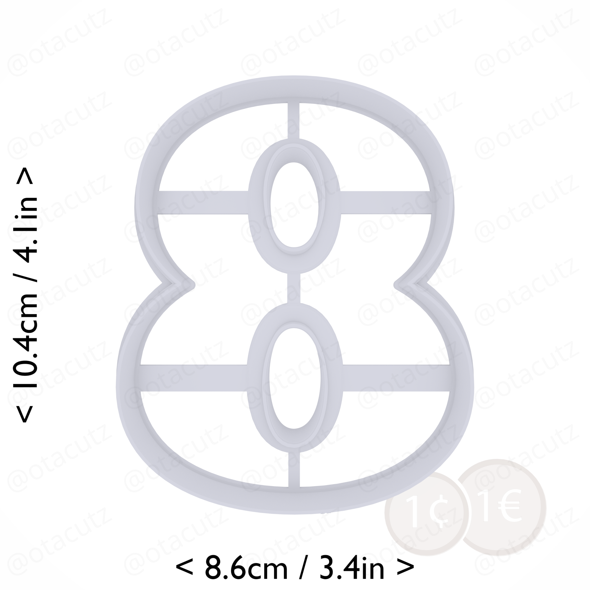 STL file Number Eight Cookie Cutter 3.75in / 9.5cm・3D printable model ...