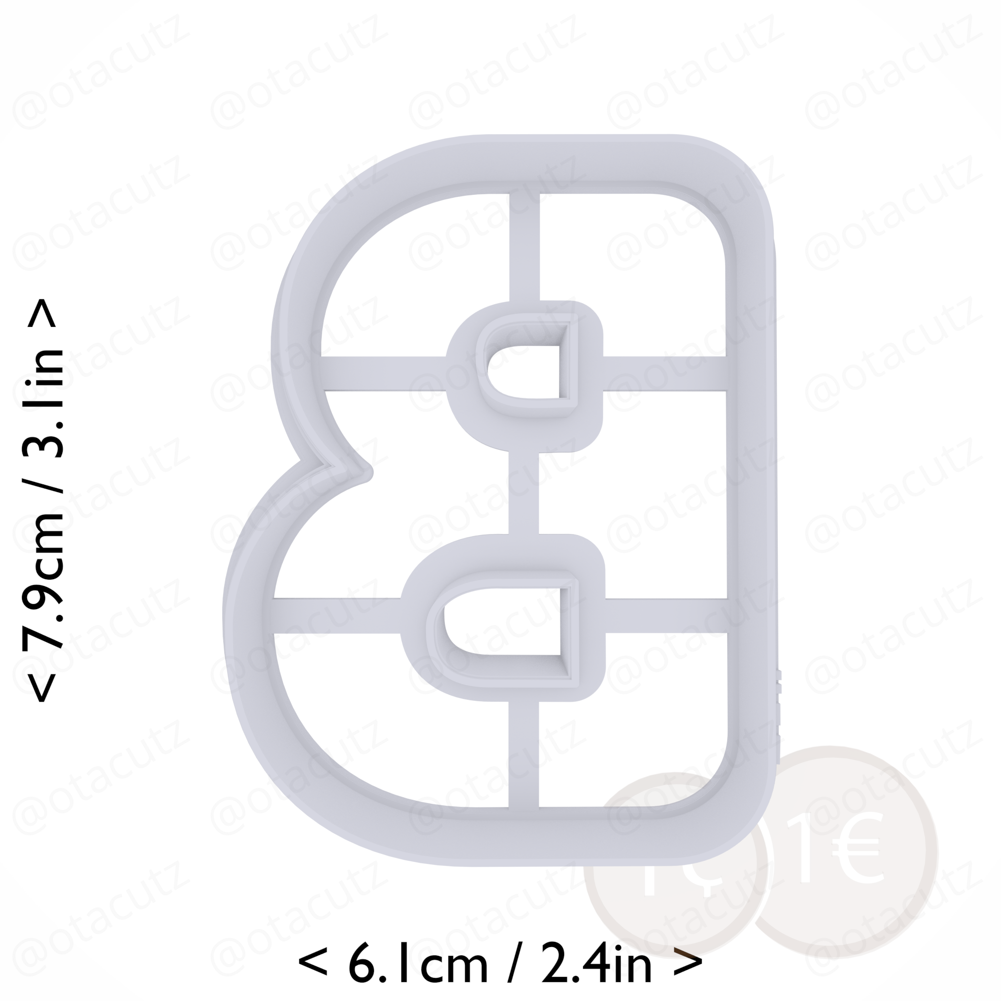 3D file Letter B Cookie Cutter 2.75in / 7cm 🍪・3D printing template to ...