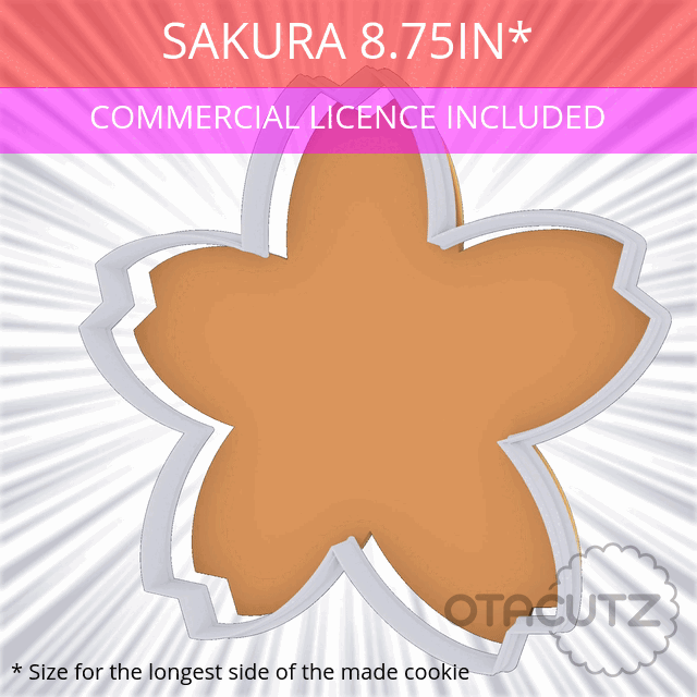 3D file Sakura Cookie Cutter 8.75in / 22.2cm・3D printing template to ...