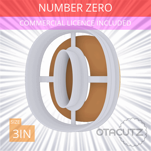 3D file Number Zero Cookie Cutter 3in / 7.6cm・3D printable model to ...