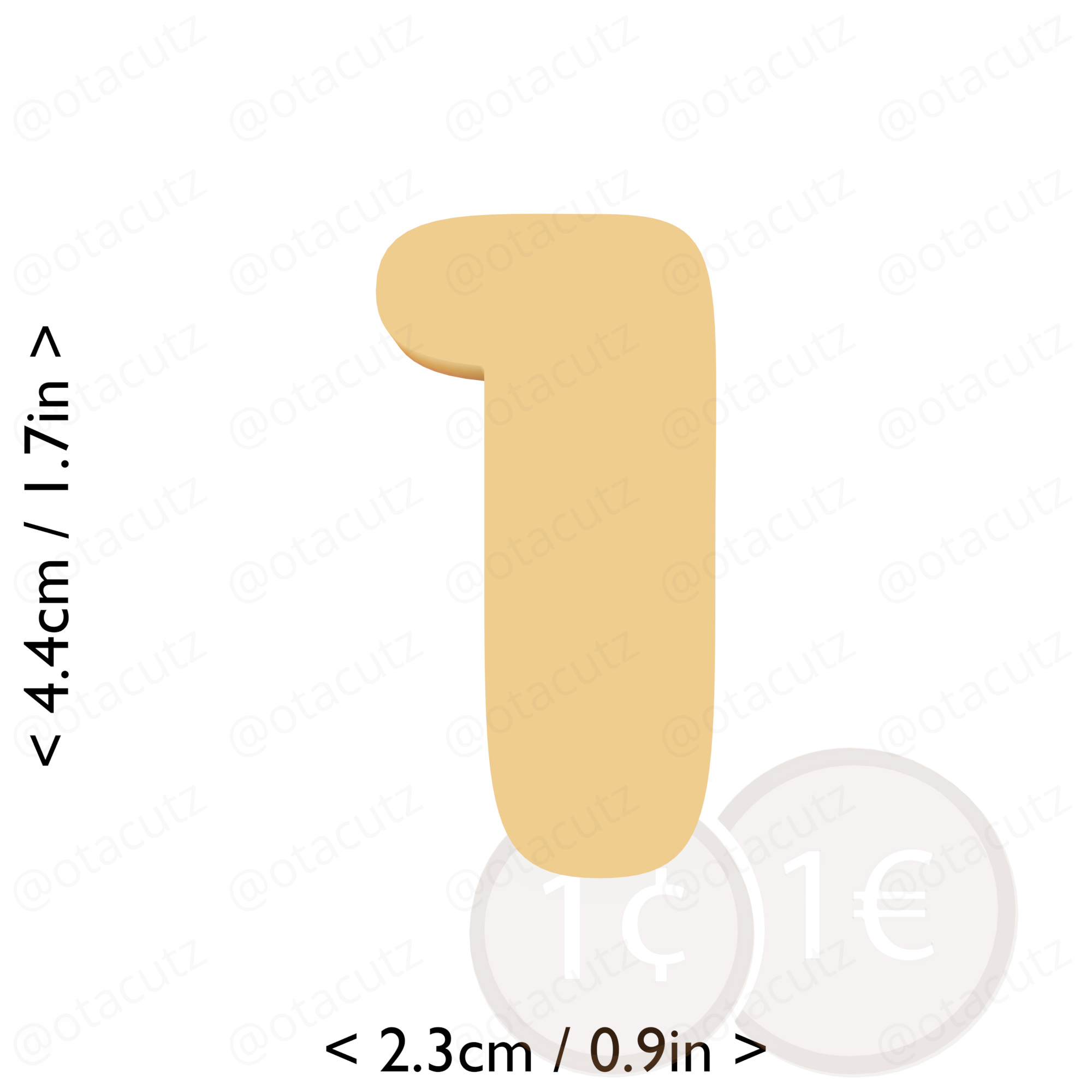 STL file Number One Cookie Cutter 1.75in / 4.4cm・Model to download and ...